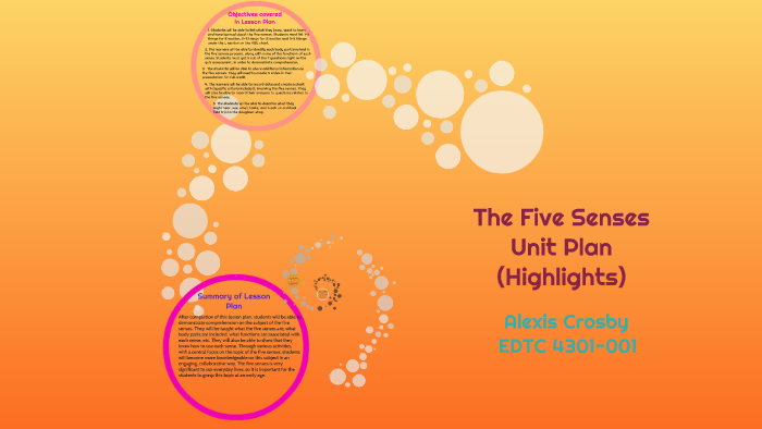 The Five Senses Unit Plan by Alexis Crosby on Prezi