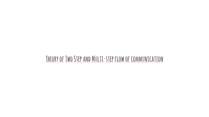 Theory of Two Step and Multi-step flow of communication by Adriane ...