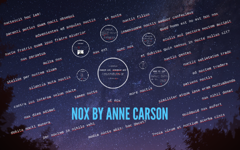 NOX BY ANNE CARSON by michael doran on Prezi
