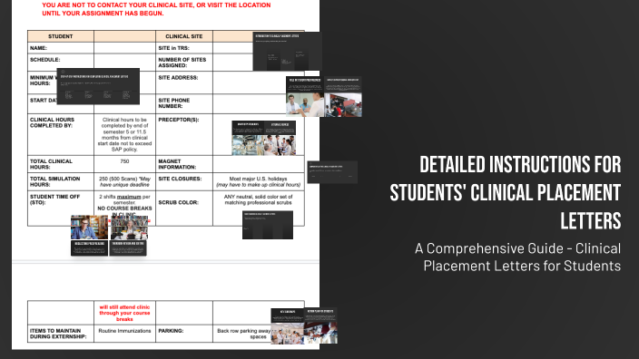 Detailed Instructions for Students' Clinical Placement Letters by ...