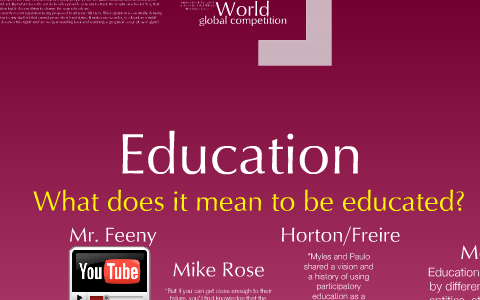 Education: What does it mean to be educated? by Catherine Aguilar on Prezi