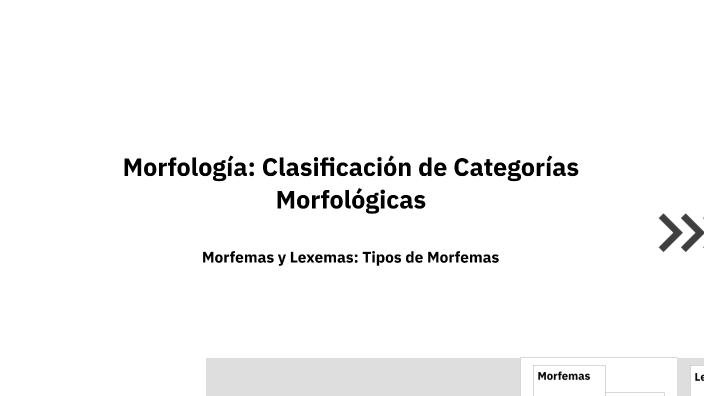 Morfología: Clasificación de Categorías Morfológicas by Birmaily ...