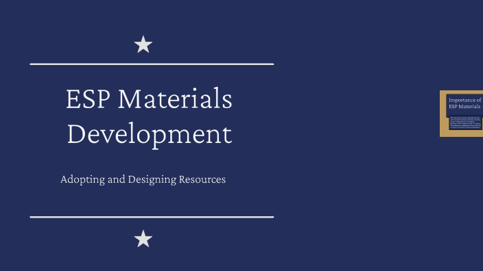 ESP Materials Development by ysinem b. on Prezi