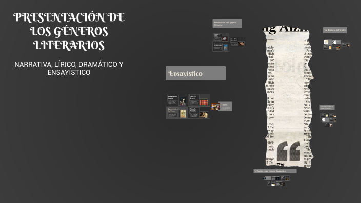 PRESENTACIÓN DE LOS GÉNEROS LITERARIOS by César Romero on Prezi
