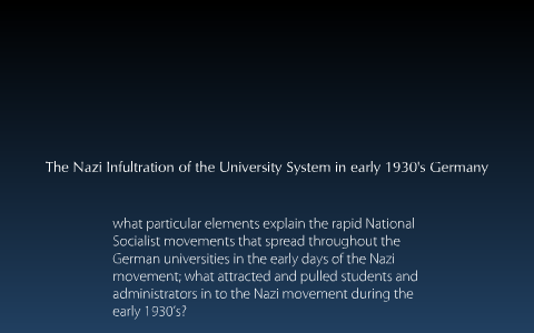 The Nazi Infiltration of the University System in Early 1930's Germany ...