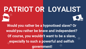 patriots vs loyalist poster by lena ho on Prezi Design