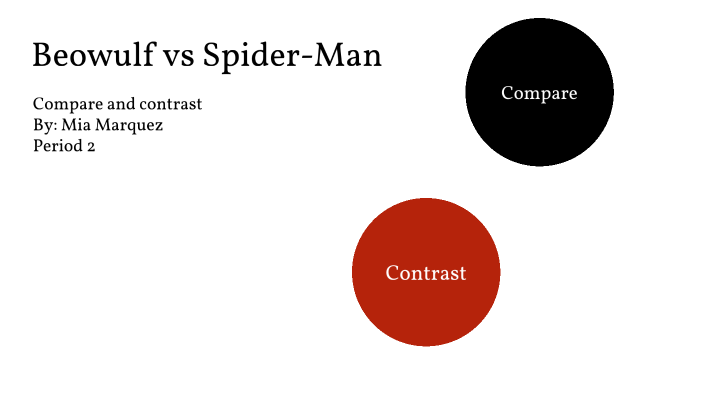 Beowulf and Spider-Man compare-and-contrast by Mia Marquez on Prezi