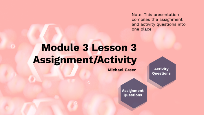 Module 3 Lesson 3 by Michael Greer on Prezi