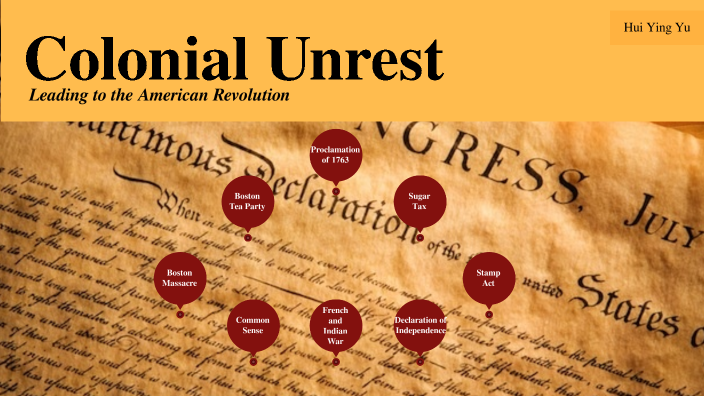Colonial Unrest Leading To The American Revolution by Hui Ying Yu on Prezi