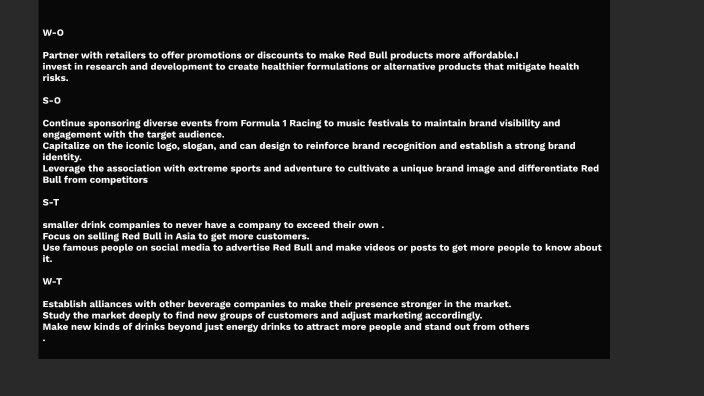 Red Bull SWOT Analysis by Gavin Ritcheson on Prezi