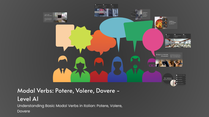 Modal Verbs: Potere, Volere, Dovere - Level A1 by maggie dawson on Prezi