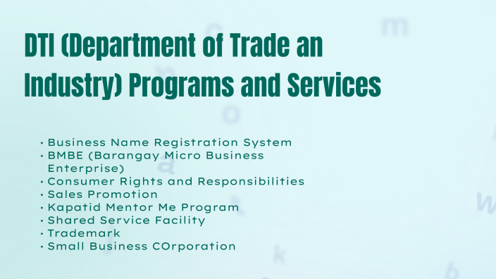 Understanding DTI Programs and Services by kathrine laguna on Prezi