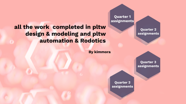 all the work I completed in pltw design & modeling and pltw automation ...