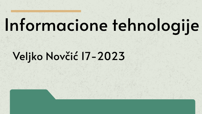 Information Technology by Veljko Novčić on Prezi