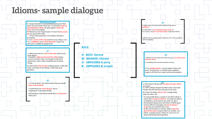 Idioms- sample dialogue by Dandan Liu on Prezi