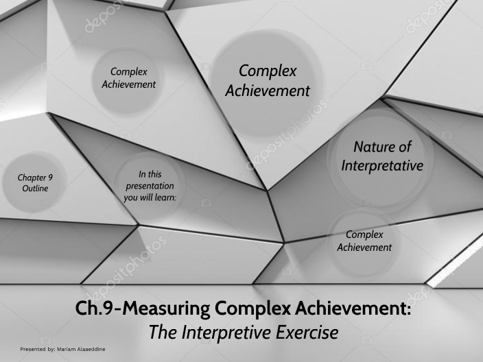 Measuring Complex Achievement: The Interpretive Exercise by Mariam ...