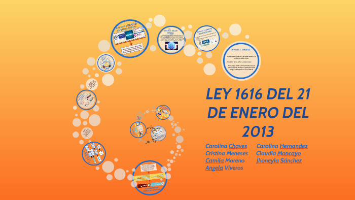 LEY 1616 DEL 21 DE ENERO DEL 2013 by Jhoneyla Sánchez on Prezi