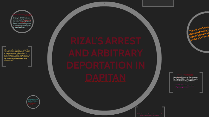 RIZAL’S ARREST AND ARBITRARY DEPORTATION IN DAPITAN by Kaycee Baquiran ...