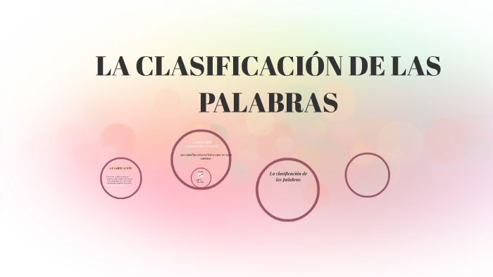 LA CLASIFICACIÓN DE LAS PALABRAS by Ale Mg on Prezi