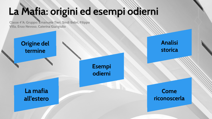 La Mafia: origini ed esempi odierni by Filippo Villa on Prezi