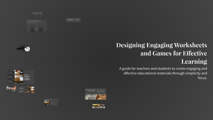 Designing Engaging Worksheets and Games for Effective Learning by Dave ...