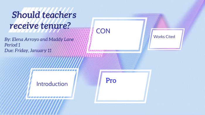 Teacher Tenure pros vs. cons by Maddy Lane on Prezi