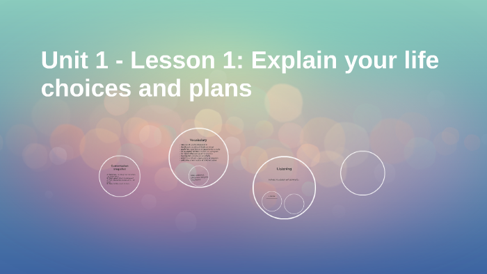 Unit 1 - Lesson 1: Explain your life choices and plans by Kim Cúc on Prezi