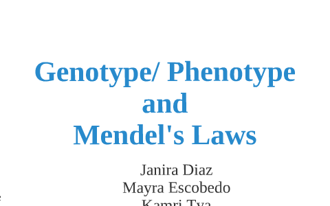 Genotype/Phenotype and Mendel's Laws by Janira Diaz