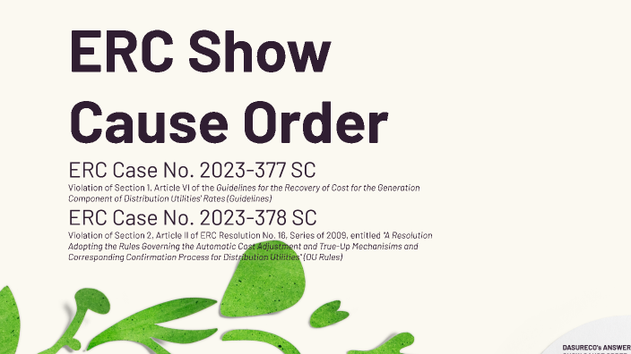 ERC Case No. 2023-377SC & ERC Case No. 2023-378SC by cleo ann salarda ...