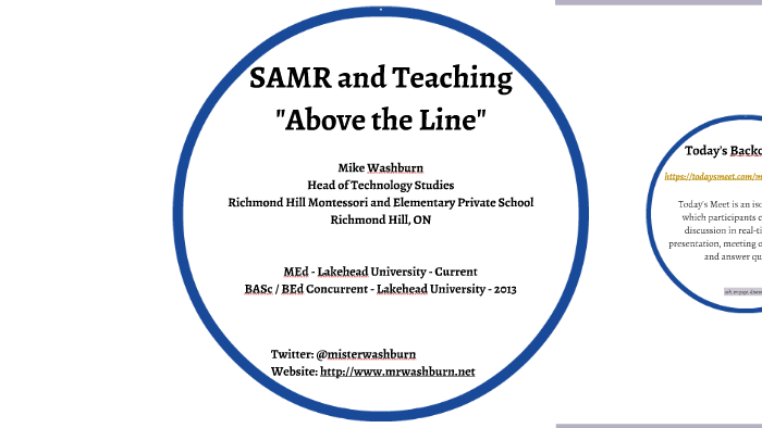 SAMR and Teaching Above the Line by Mike Washburn on Prezi
