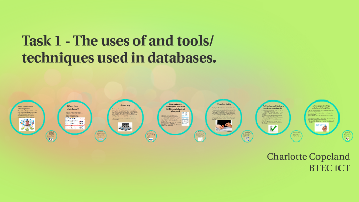 Task 1 - The uses of and tools/techniques used in databases. by ...