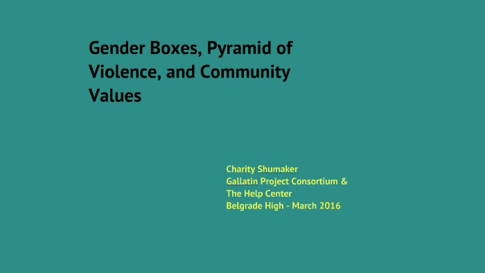Gender Boxes, Pyramid of Violence, Community Values by Gallatin Project ...