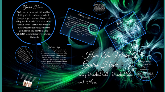 How to make a perfect genius hour presentation by Rachel B on Prezi