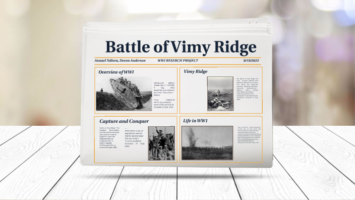 Battle of Vimy Ridge (Grade 10 history) by Annabel Ndiora on Prezi