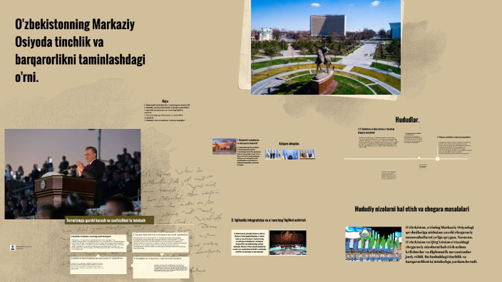 O'zbekistonning Markaziy Osiyoda tinchlik va barqarorlikni ...