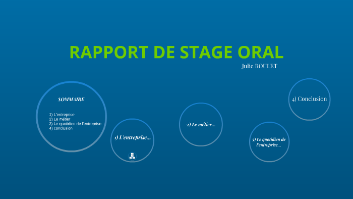 RAPPORT DE STAGE ORAL by Julie Roulet