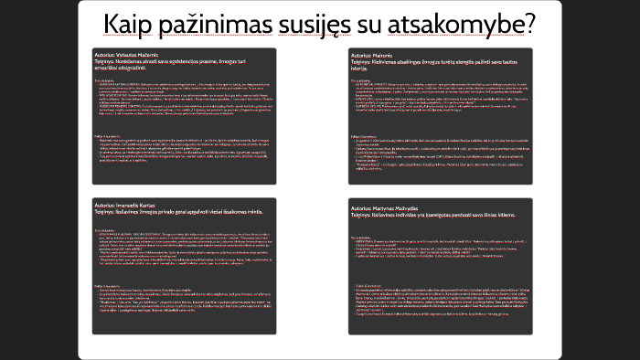 Kaip pažinimas susijęs su atsakomybe? by Tadas Marcinkevicius on Prezi