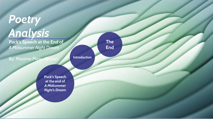 Poetry Analysis: Puck's Speech at the End of A Midsummer Night Dream by ...