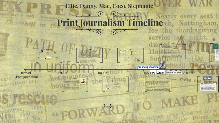 Print Journalism Timeline -Coco, Ellie, Danny, Mae, Stephanie by ...