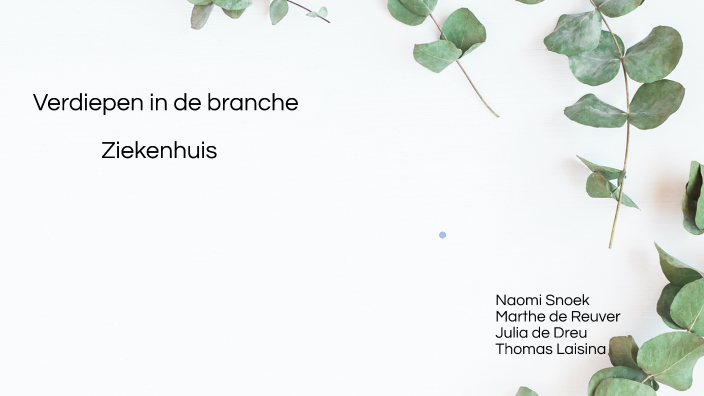 Verdiepen in de branche by Marthe De reuver on Prezi
