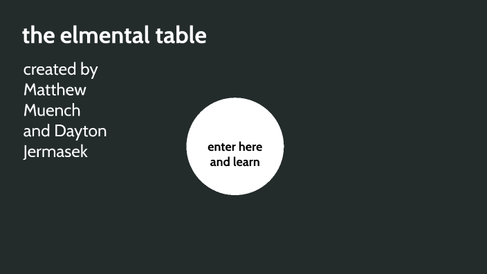 the elemental table by Matthew Muench on Prezi