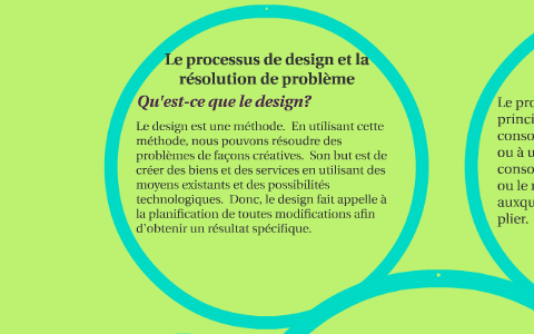 Le processus de design et la résolution de problème by Alain Grenier on ...