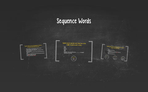 Sequence Words Lesson by on Prezi
