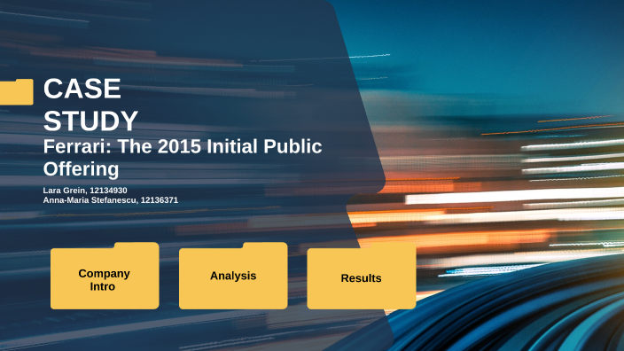 Ferrari: The 2015 Initial Public Offering by Anna-Maria Stef on Prezi