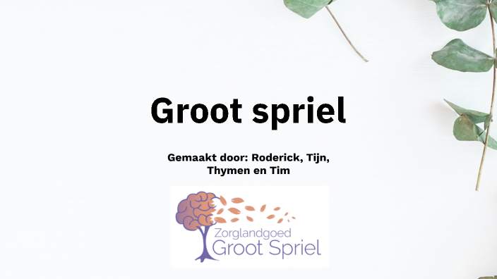 Groot Spriel O&O by Roderick arts on Prezi