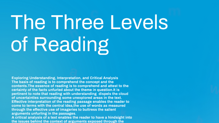 The Three Levels of Reading by Victor Obi on Prezi