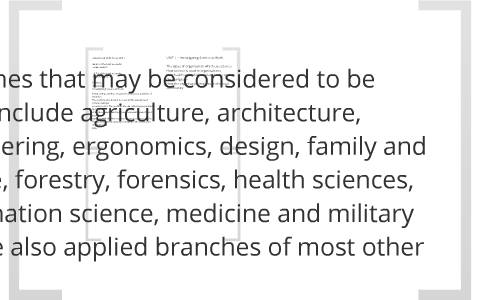 Year 12 Applied Science Unit 1 by Dave Morgan on Prezi