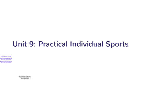Unit 9: Practical Individual Sports by DARREN LOCKE on Prezi