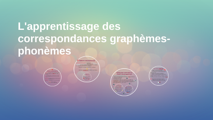L'apprentissage des correspondances graphèmes-phonèmes by Kenza SI ...