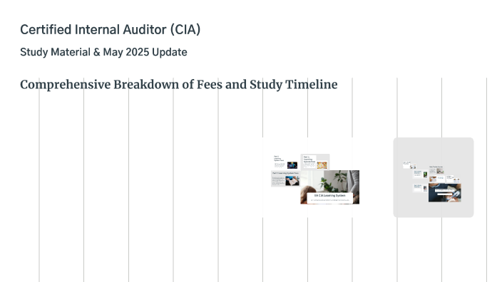 Certified Internal Auditor (CIA) - Study Material and Cost by Y D on Prezi